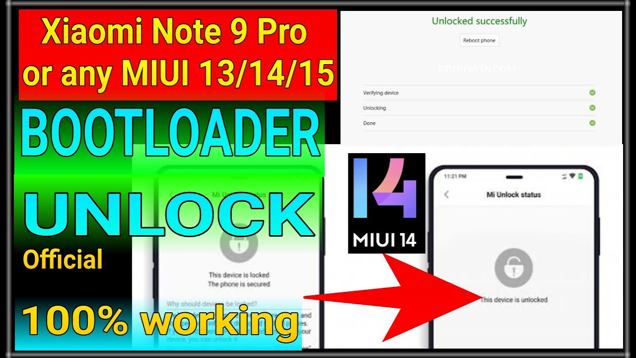 MIUI 14 Xiaomi Note 9 pro Bootloader unlock | MIUI 15 13 | Redmi Note 9 11 12 pro After waiting ...