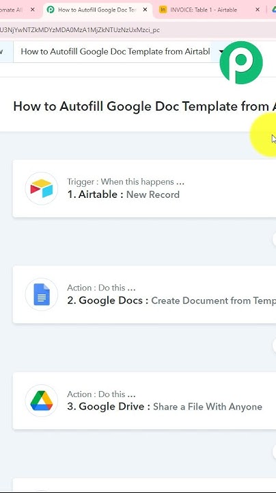 Autofill Google Docs Template from Airtable #shorts #pabblyconnect #autofill - YouTube