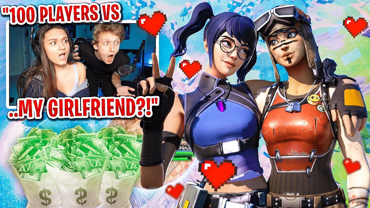 I got 100 PLAYERS to scrim against MY GIRLFRIEND for $100 in Fortnite ...