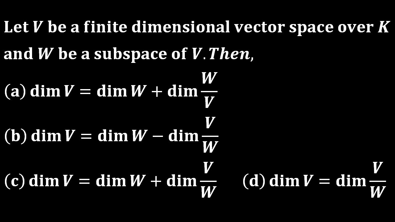 dimension of quotient space linear algebra maths master from usa uk ...