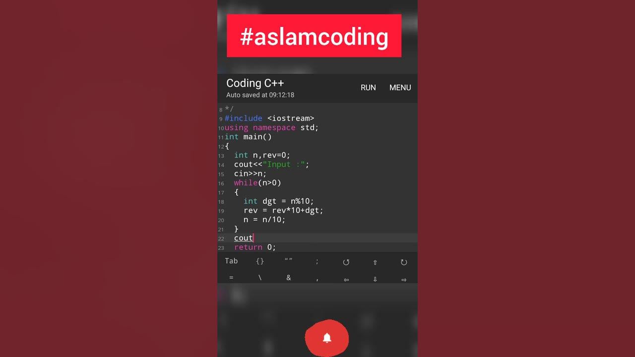 Wap In C To Reverse The Digit Of A Number Aslamcoding Shorts C