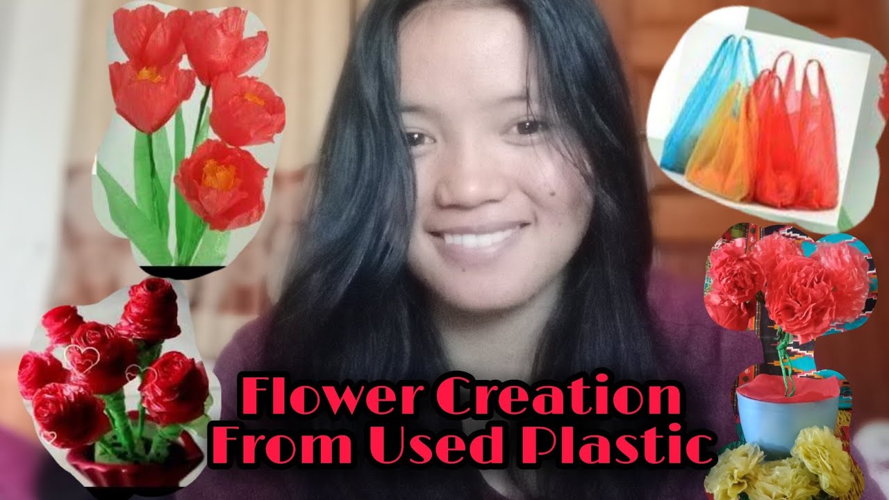 Making flowers from used plastic - YouTube