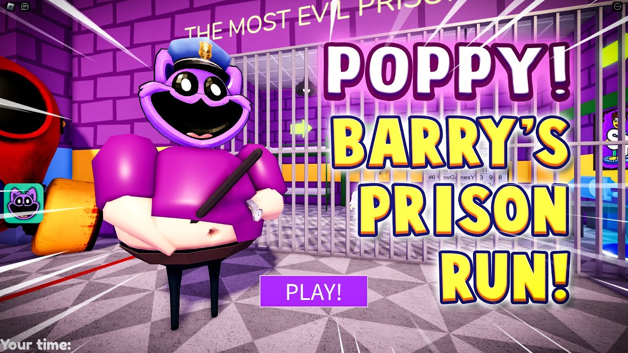 NEW Poppy Playtime Barry's Prison Run! 🤣💀 | Roblox First Person Obby ...