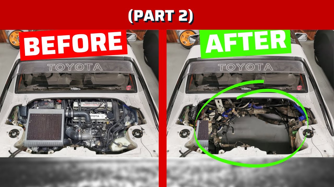 How to remove a 4AGZE (Manual conversion Part 2) - YouTube
