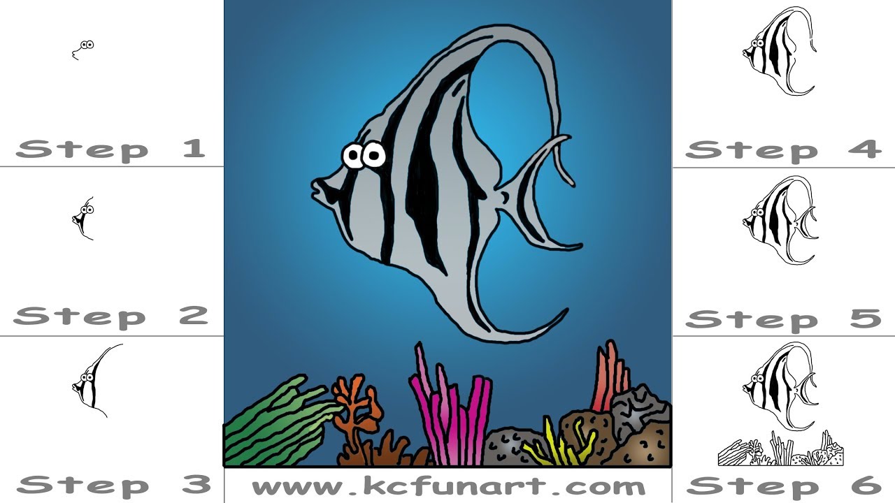 180-How to Draw a Cartoon Angel Fish - YouTube