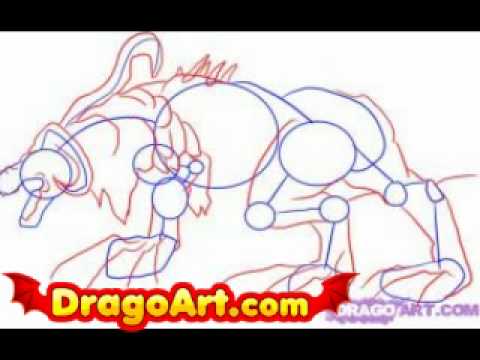 How to draw a hellhound, step by step - YouTube