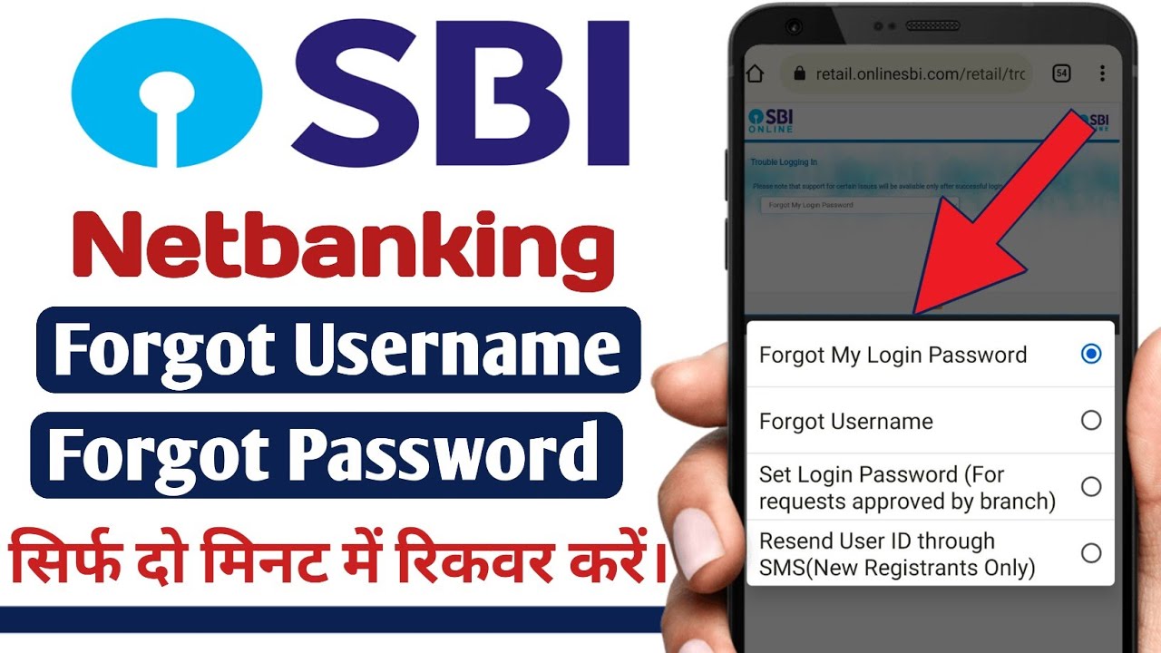 Sbi Netbanking Forgot Username & Password || How To Reset Forgot Sbi ...