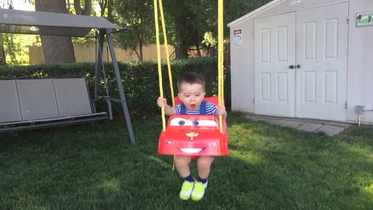 Pixar's Cars toddler Swing - YouTube