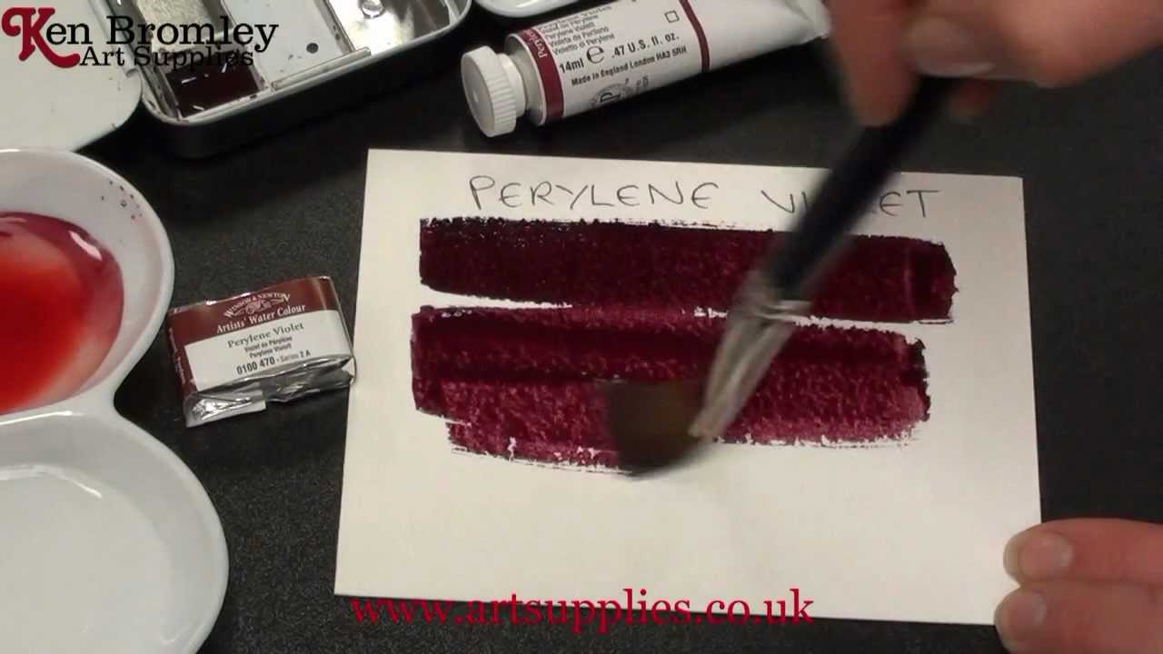 Winsor & Newton Artists' Water Colour paint Perylene Violet 470 Series 2 - YouTube