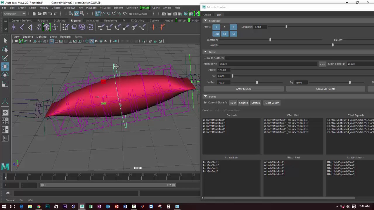 How to create muscle in maya 2017. - YouTube