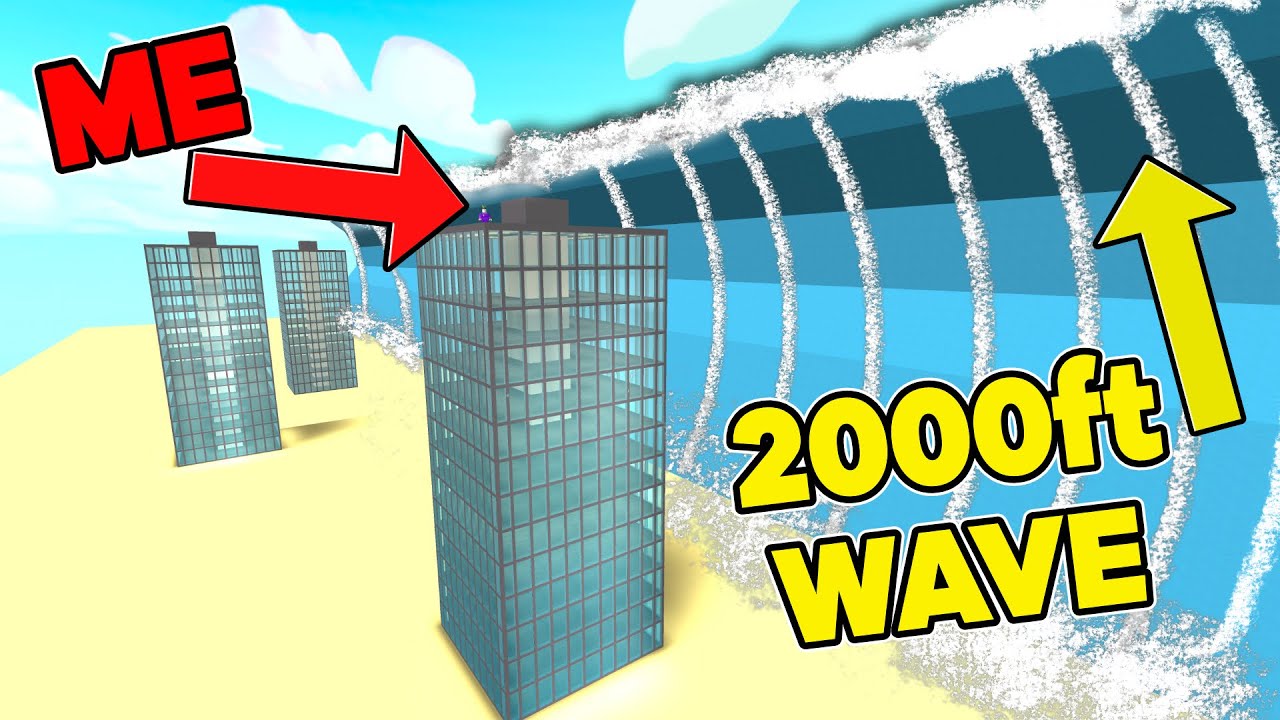 BIG TSUNAMI WAVE RIPS BUILDING In Roblox! - YouTube