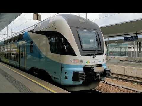 Westbahn Stadler Kiss Double Decker Train Departing St. Pölten, Austria