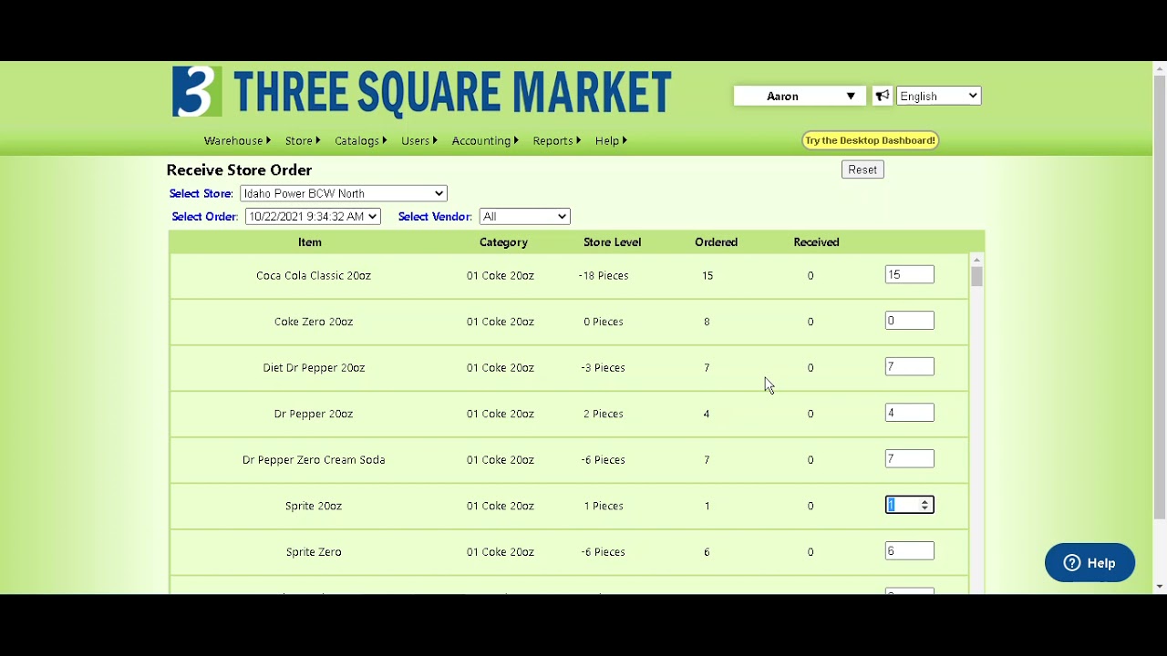 Three Square Market - Receive Store Order - YouTube