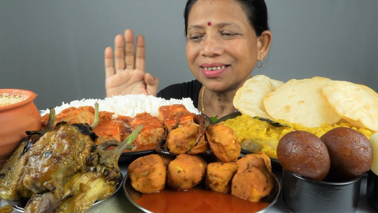 FOOD EATING SHOW DELICIOUS VEG MEAL MUKBANG ASMR - YouTube