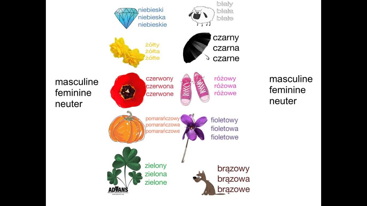 POLISH FOR BEGINNERS. Kolory. (Colours) - YouTube