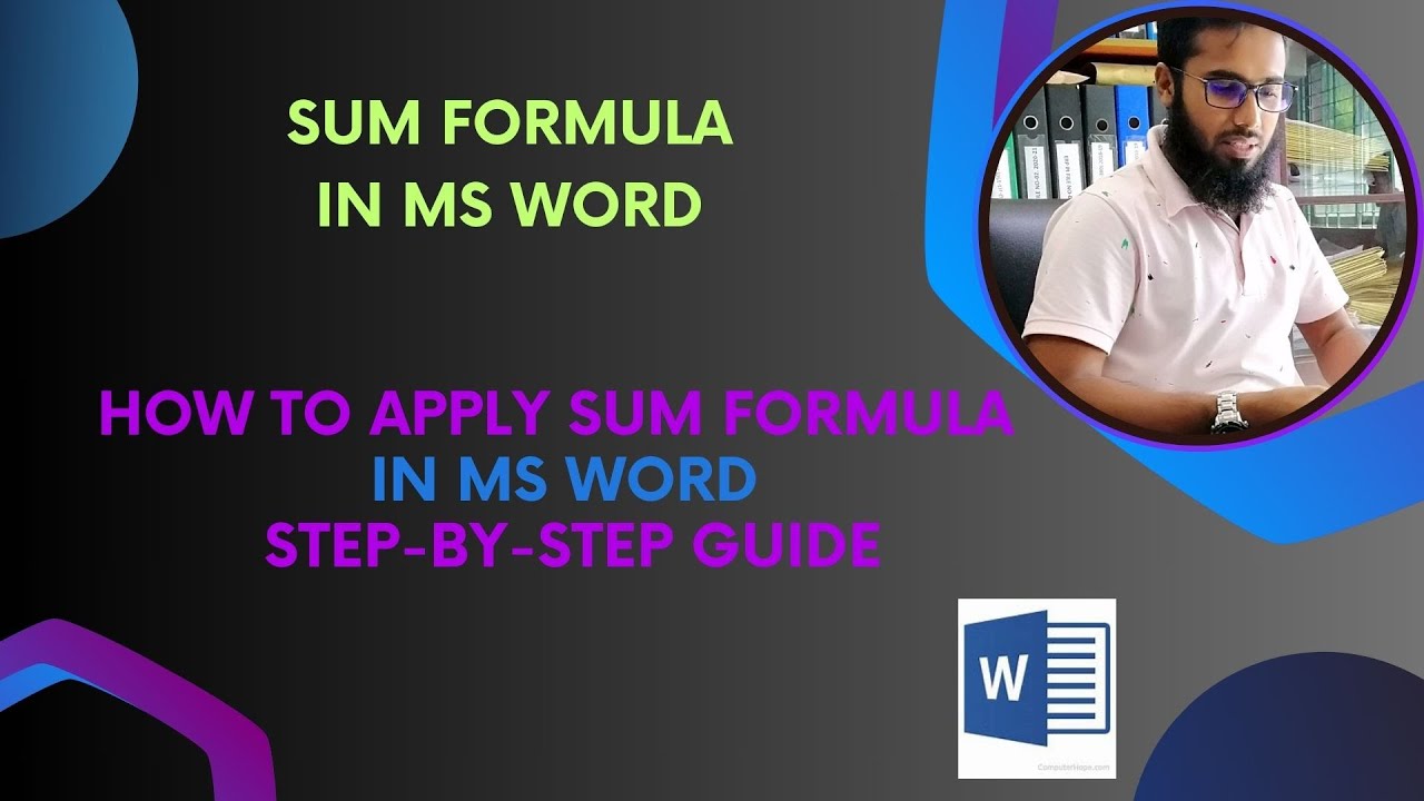 How to Apply the Sum Formula in MS Word Step by Step Tutorial # ...