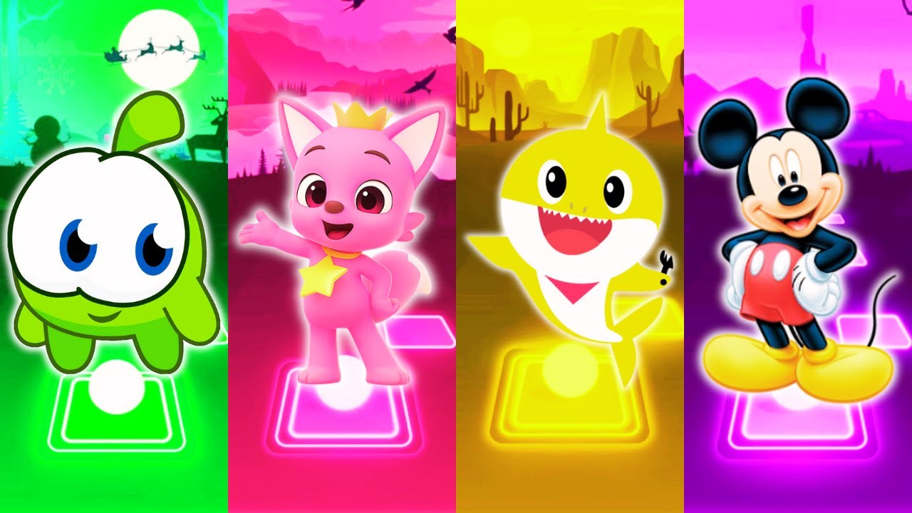 Om Nom - Pinkfong - BabyShark - Mickey Mouse - Tiles Hop EDM Rush - YouTube