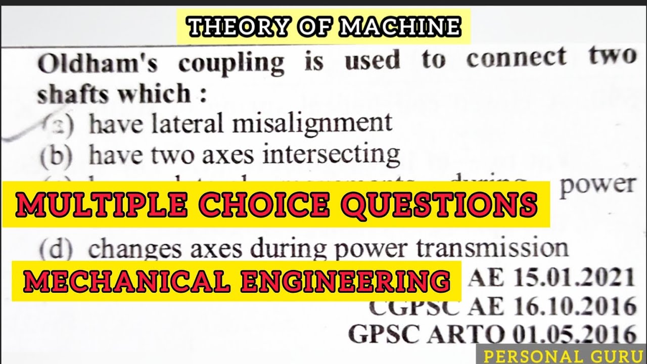 Theory of Machines Multiple choice questions Previous years - YouTube