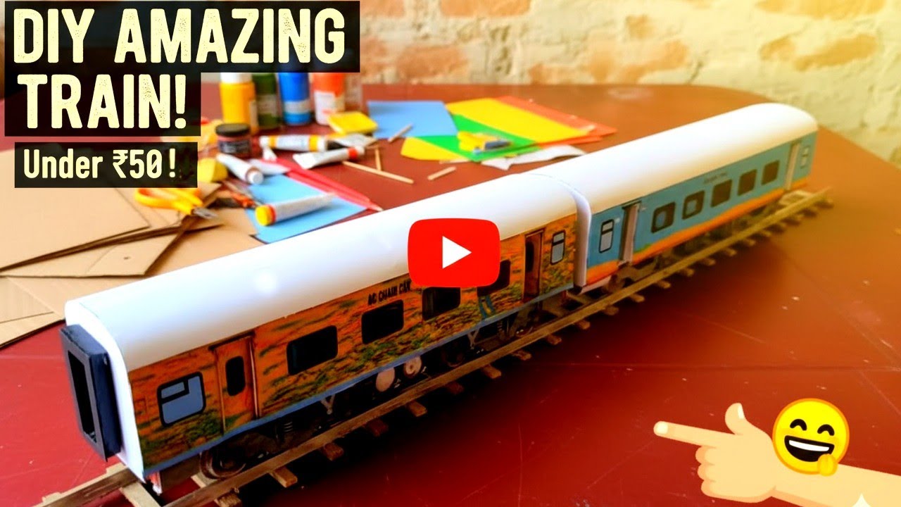 HOW TO MAKE INDIAN TRAIN COACH DURONTO EXPRESS || ORANGE BLUE - YouTube
