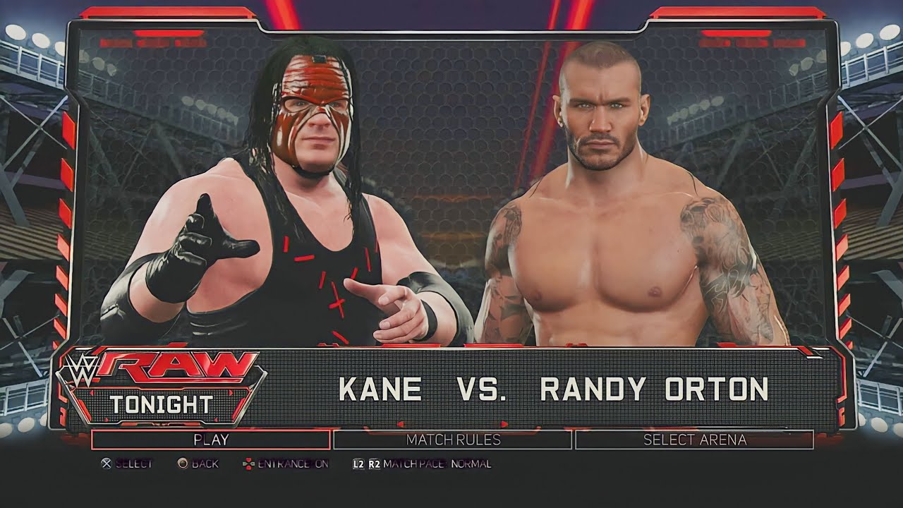 WWE 2K17 PS3- KANE VS RANDY ORTON - YouTube