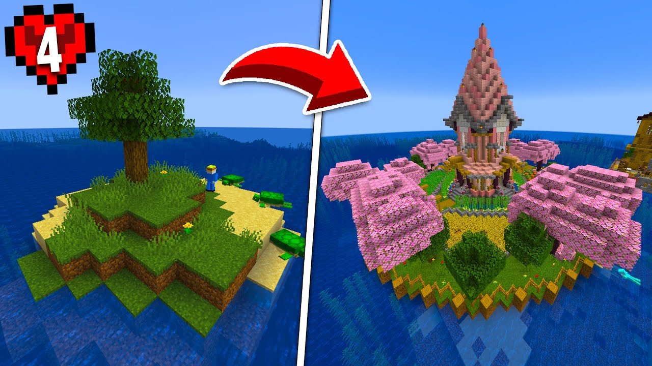 J'ai Transformé mon ILE en MEGA BASE en HARDCORE sur Minecraft Survival ...