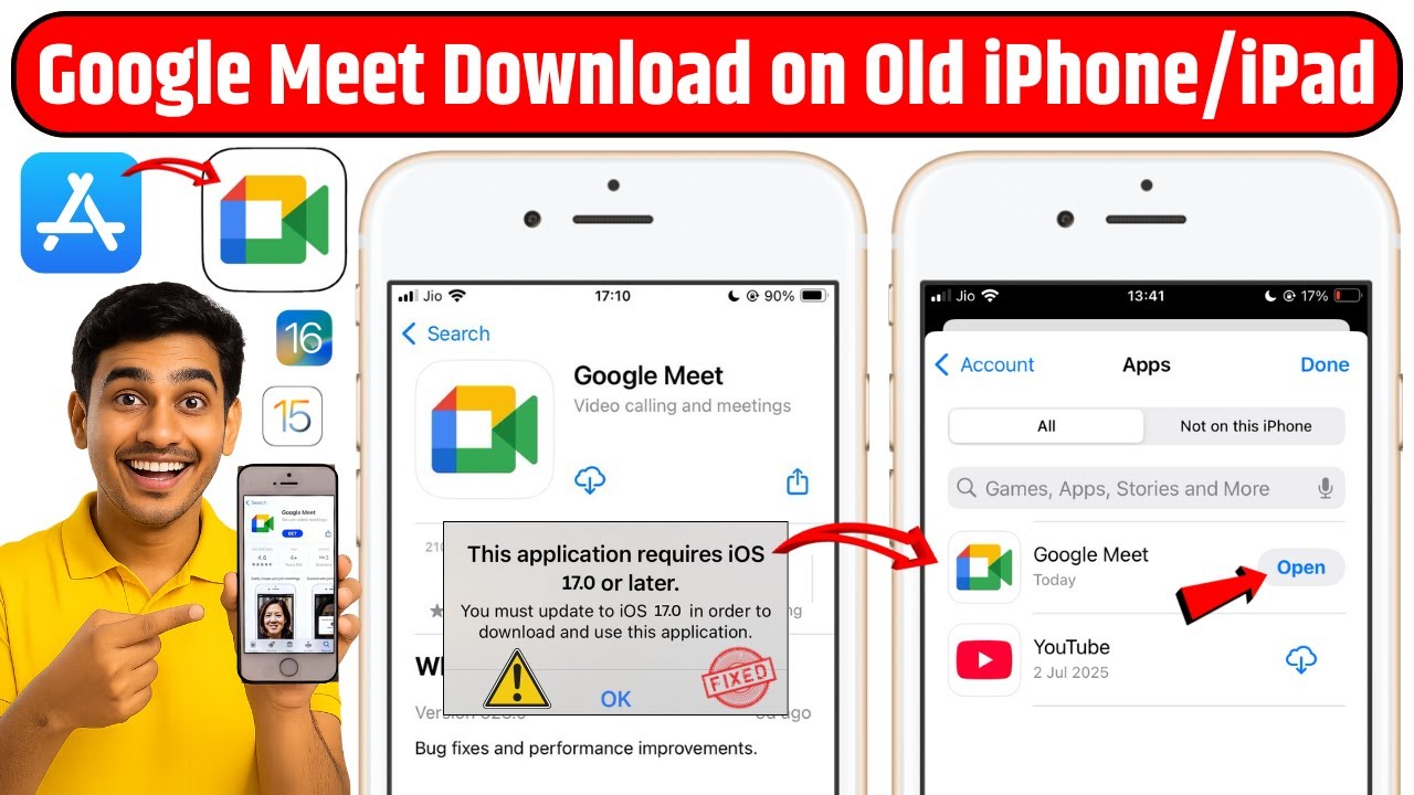 Google Meet Download on iPhone X, 8+, 7+, 6s+, SE | Google Meet ...