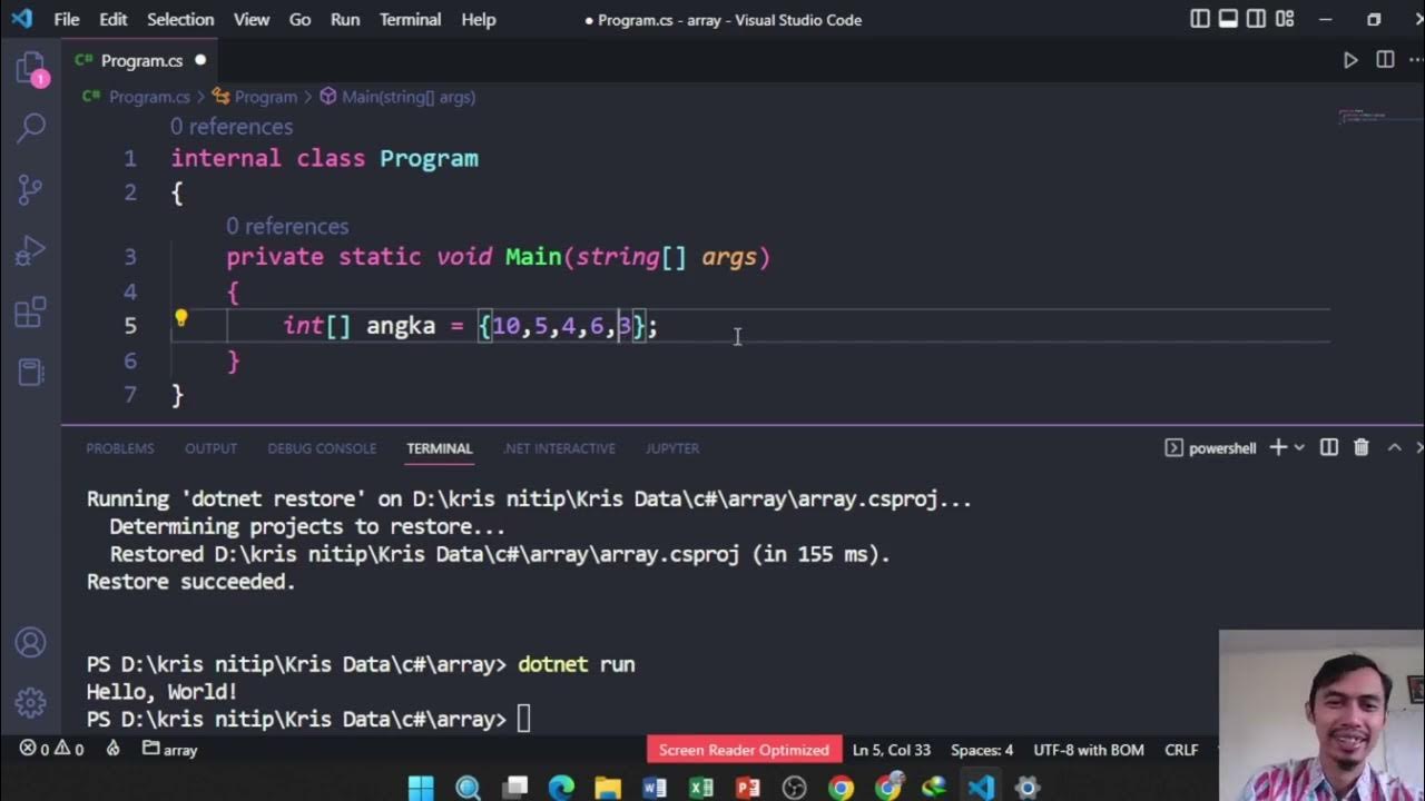 Kupas Tuntas - Array 1 Dimensi CSharp C# Bagian 1 dari 2 [Audio Dubing] - YouTube