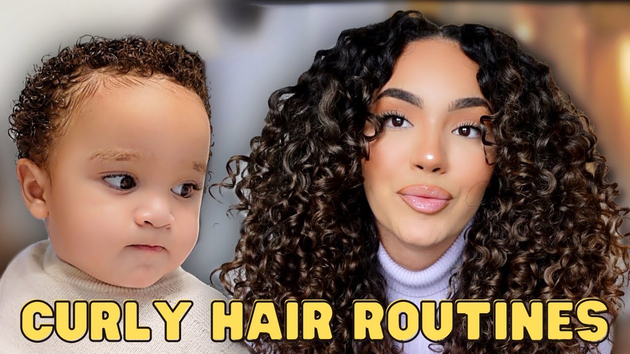 Our Curly Hair Routines *Mommy and Toddler* - YouTube