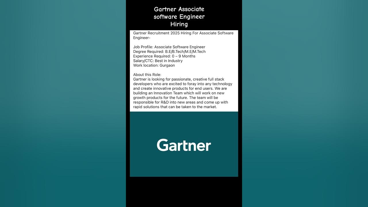 Gartner Associate software Engineer Hiring #shorts - YouTube