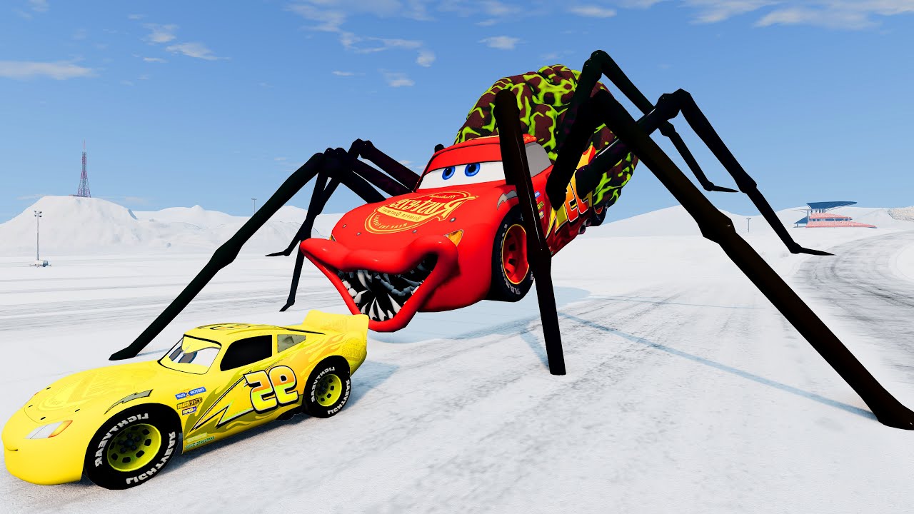 Epic Escape From The Lightning McQueen Eater | McQueen VS Lightning ...