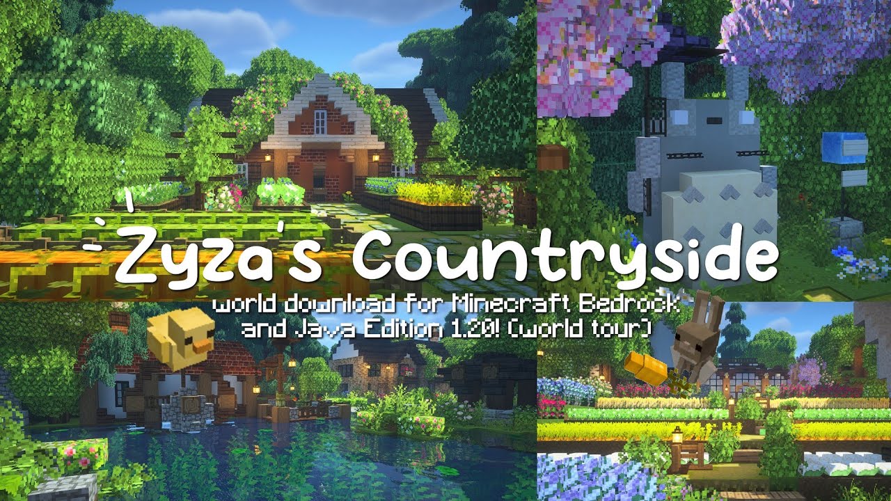MAP DOWNLOAD | Zyza's Countryside 🌿 Minecraft Bedrock & Java Edition 1. ...