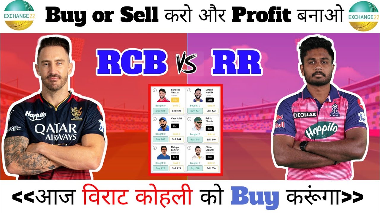 RCB vs RR Exchange 22 Prediction | RCB vs RR Dream11 | RCB vs RR ...