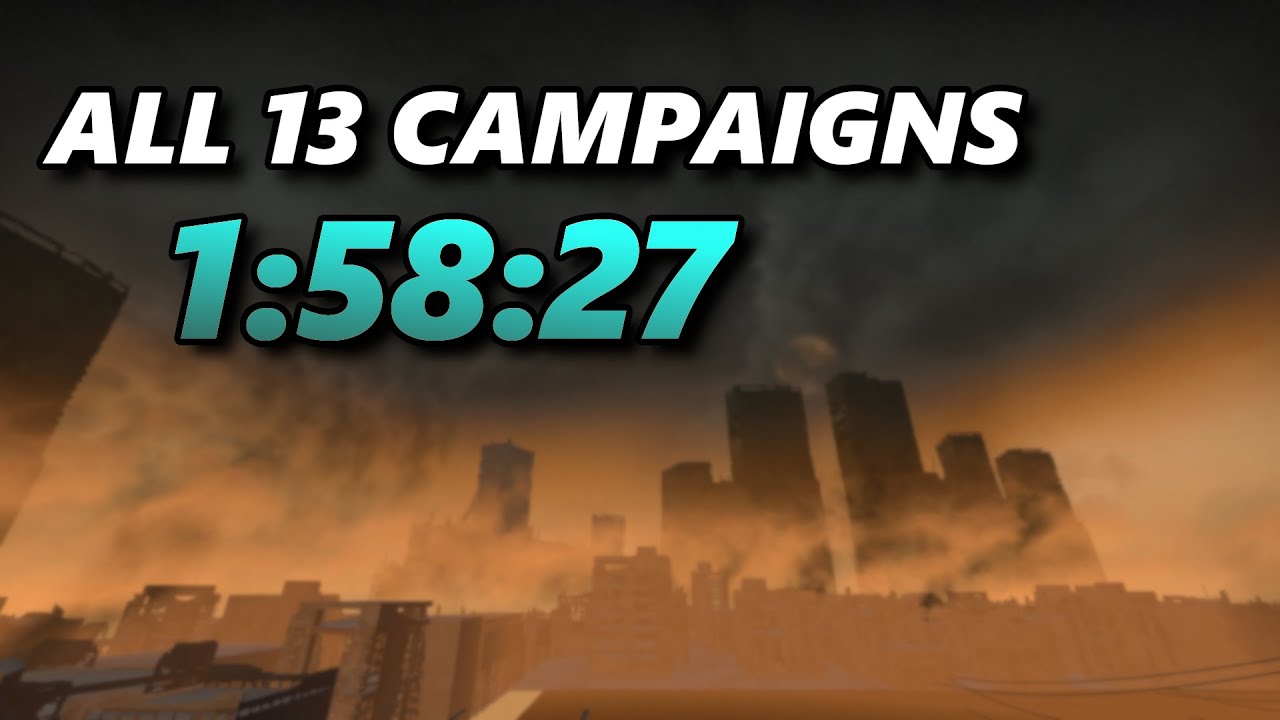 L4D2 - All 13 Campaigns Solo (Any Difficulty) (1:58:27 IGT) - YouTube