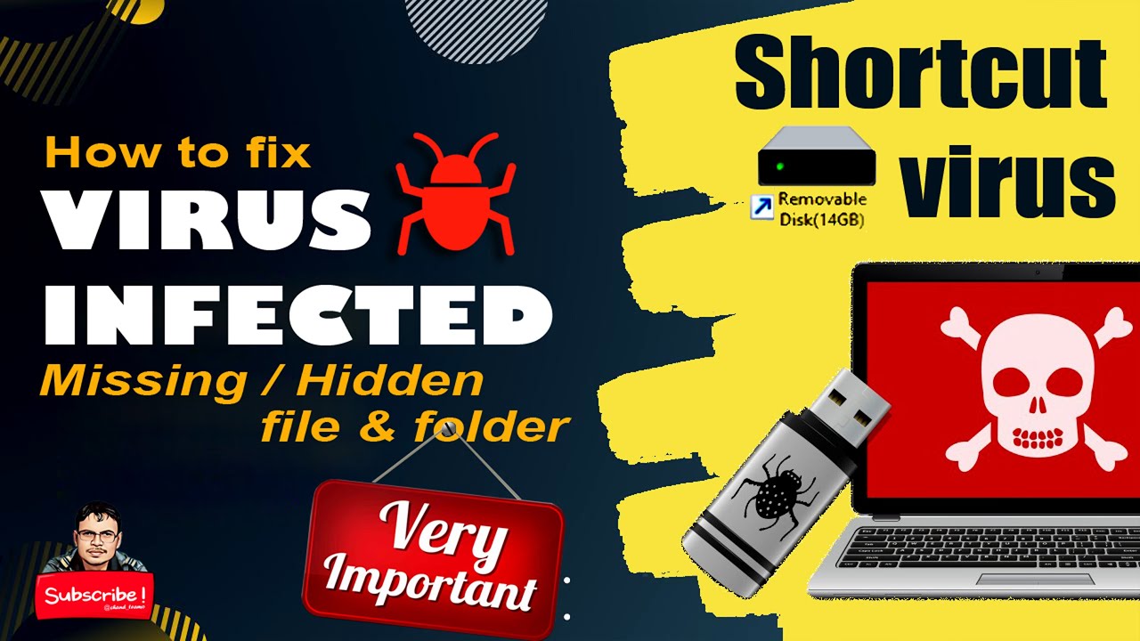 How to view virus infected missing hidden file and folder | Shortcut ...