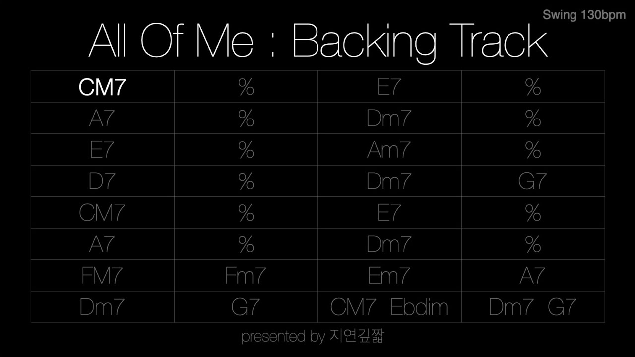 All Of Me : backing track. Swing(130bpm), Bossa(140bpm), Swing(190bpm ...
