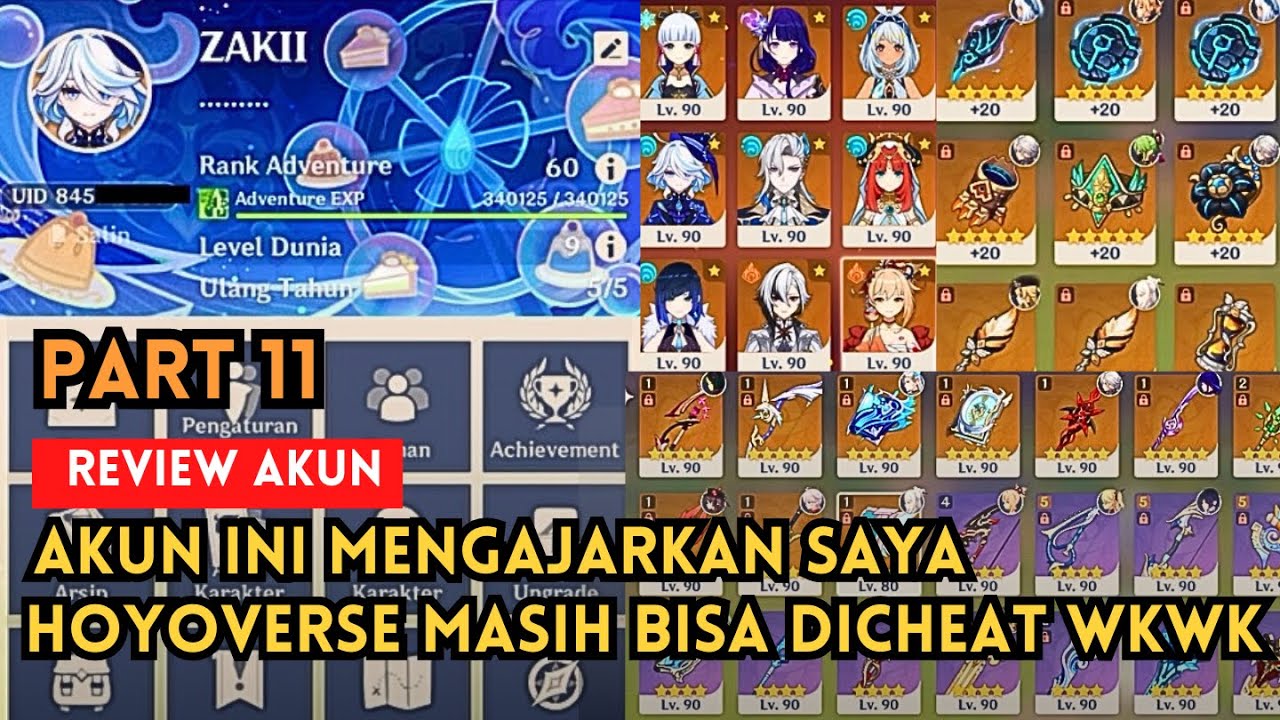 Penasaran isi AKUN REROLL EX CHEAT ?? NIH GUE REVIEW !! PART 11 || Genshin Impact Indonesia ...