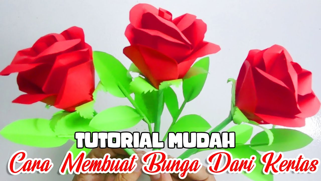 Membuat Bunga Dari Kertas Origami | Bunga Dari Kertas | Cara membuat ...