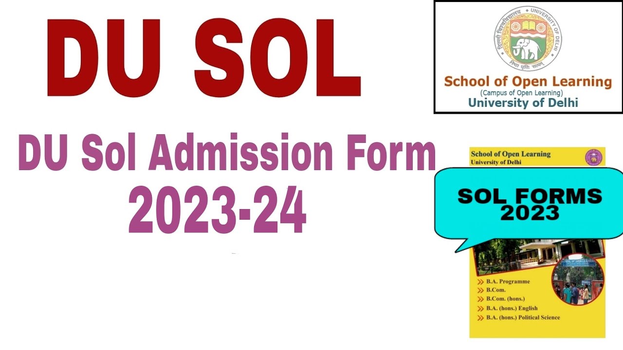 DU Sol Admission 2023. | DU BA Admission 2023 sol | du admission 2023 ...