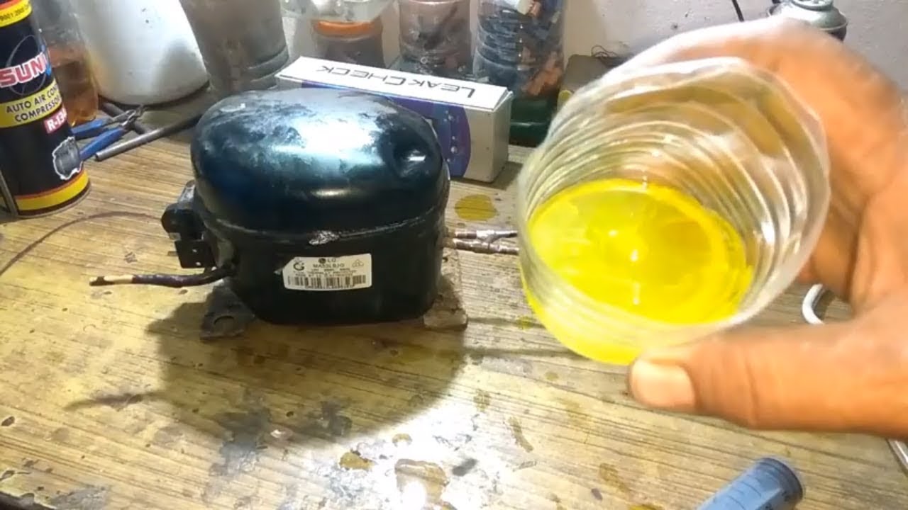 How To Charge AC Compressor Oil - YouTube
