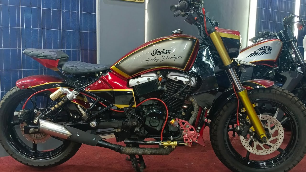 BOBBER INDIAN BASIC YAMAHA BYSON 150 CC. CUSTOM JADI V ENGINE. GANTENG ...