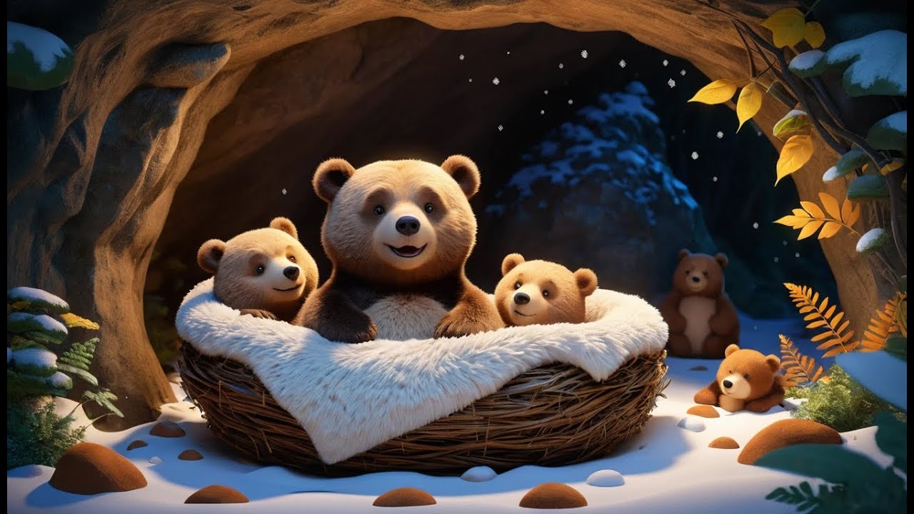 Five Sleepy Bears in a Cave Rhyme Song | Popular Nursery Rhyme ...