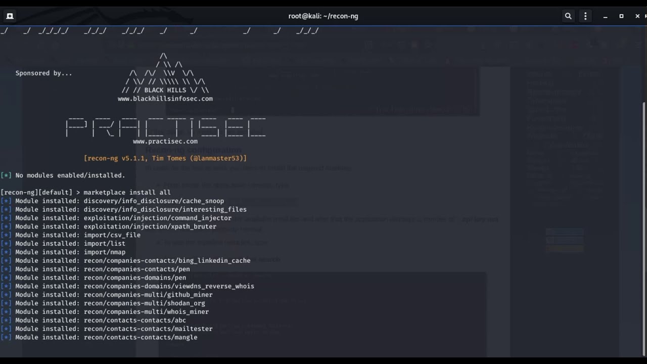 Recon-ng installation - YouTube
