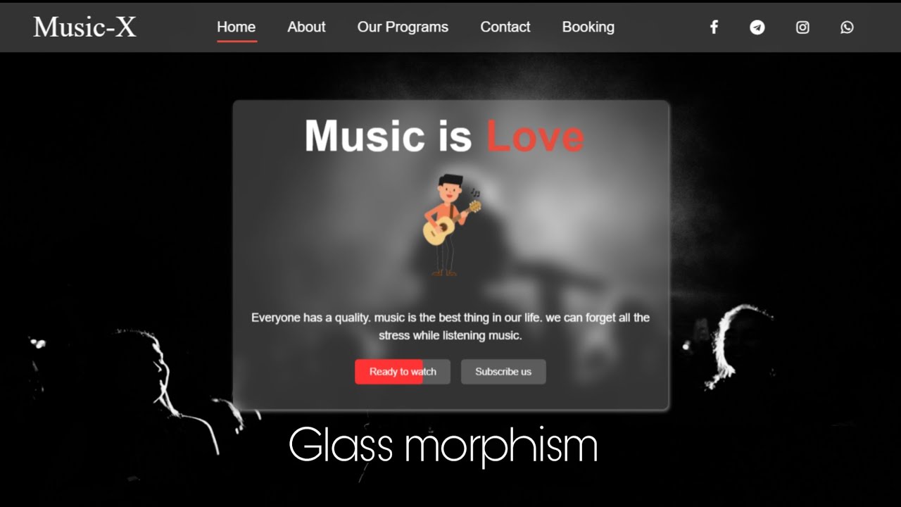 Glassmorphism Website With Html And Css In Hindi Glass Morphism Ui
