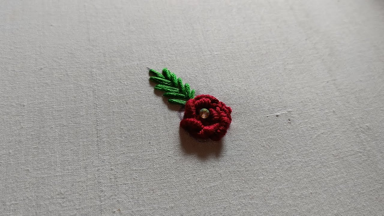 Easy Bullion knot Rose Tutorial/Step by step Hand Embroidery Tutorial ...