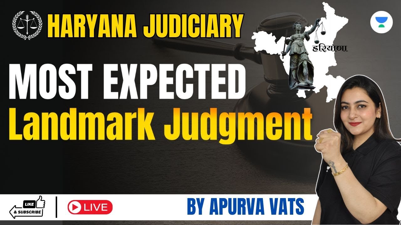 Most Expected | Landmark Judgements | Haryana Judiciary | Apurva Vats - YouTube