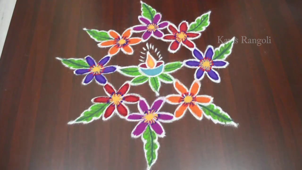 Diwali Rangoli Designs | Deepavali Deepam Kolam | Festive Muggulu with ...