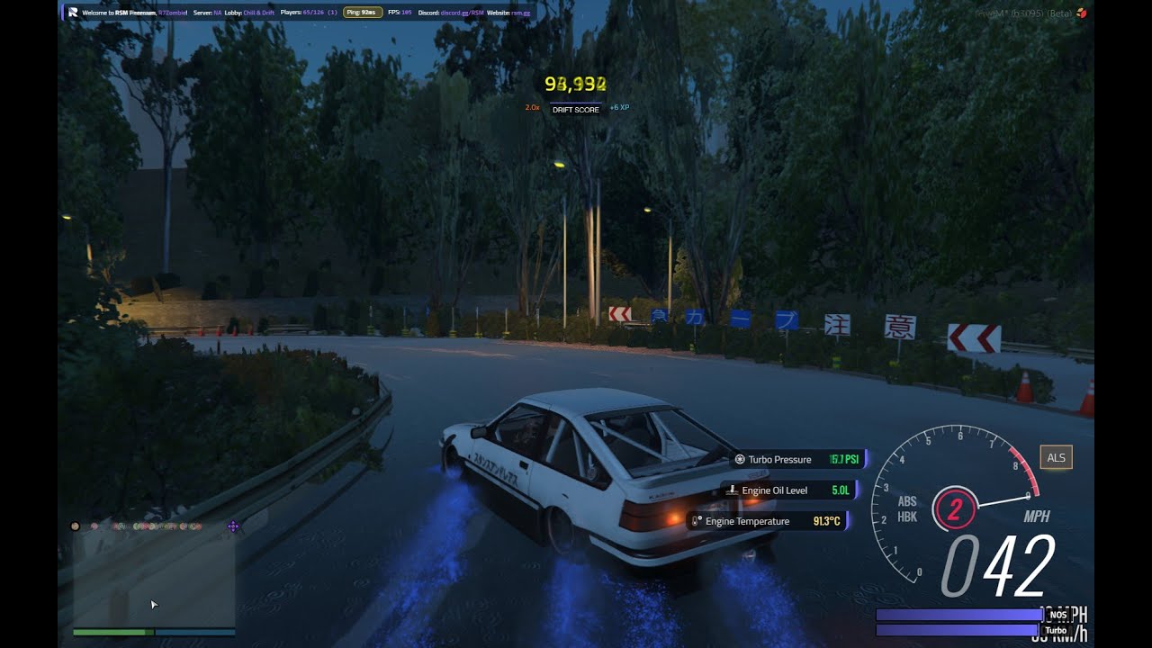 RSM Freeroam Fivem Drift Honda Civic EK y Toyota AE86 Trueno. - YouTube