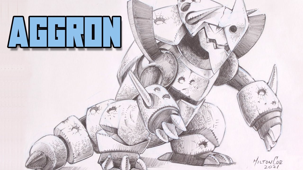 Dibujando al Pokemon Aggron con Lapiz / Anime Drawing / Pedido - YouTube