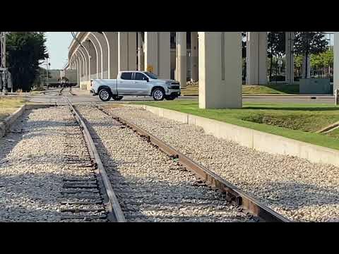 BNSF 7527 White Numbering Manifest Train Main St N Broadway St Railroad Crossing Downtown ...