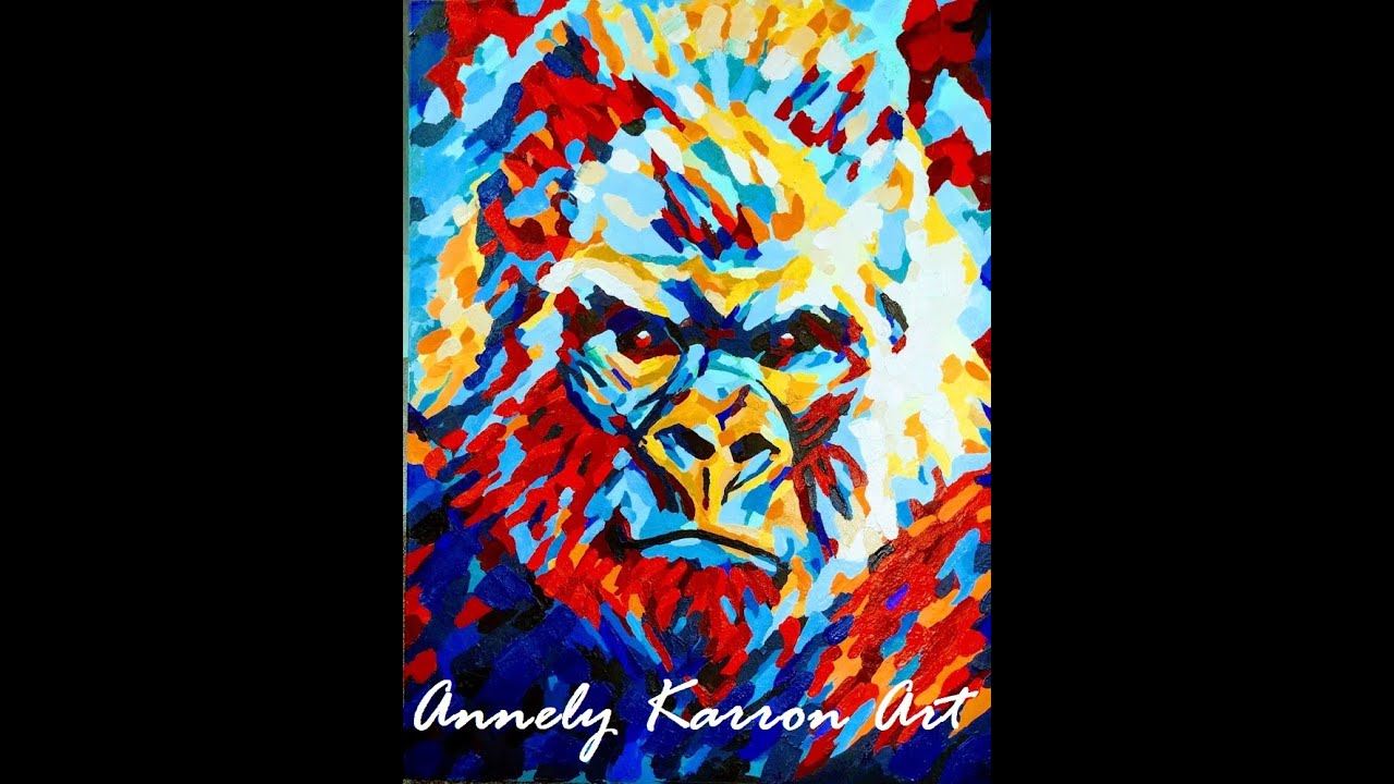 Silverback Gorilla Acrylic Speed Painting - by Artist Annely Karron 1 ...